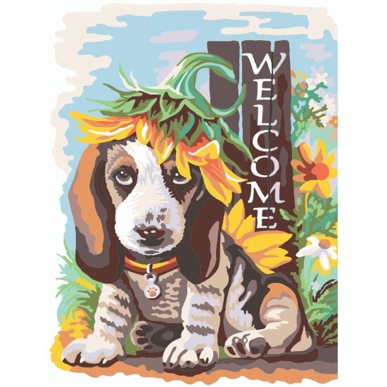 Картина по номерам Фрея PNB/PM-036 Щенок в подсолнухе 40х30 см