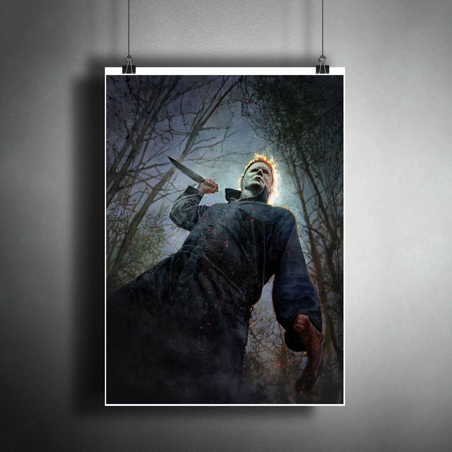 Постер плакат Хэллоуин (Halloween). Майкл Майерс. Постер на Хэллоуин" / A3 (297 x 420 мм)