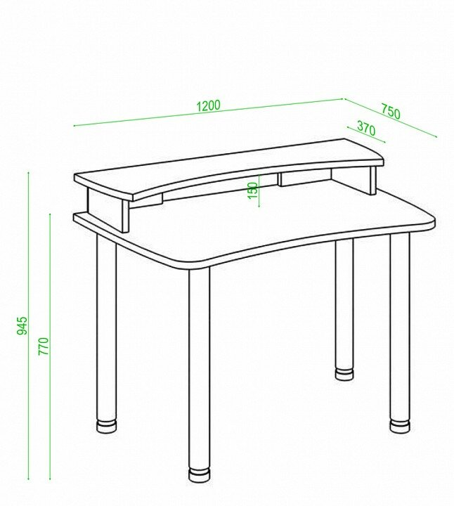 Стол компьютерный Домино Лайт СКЛ-Софт120МО+НКИЛ120