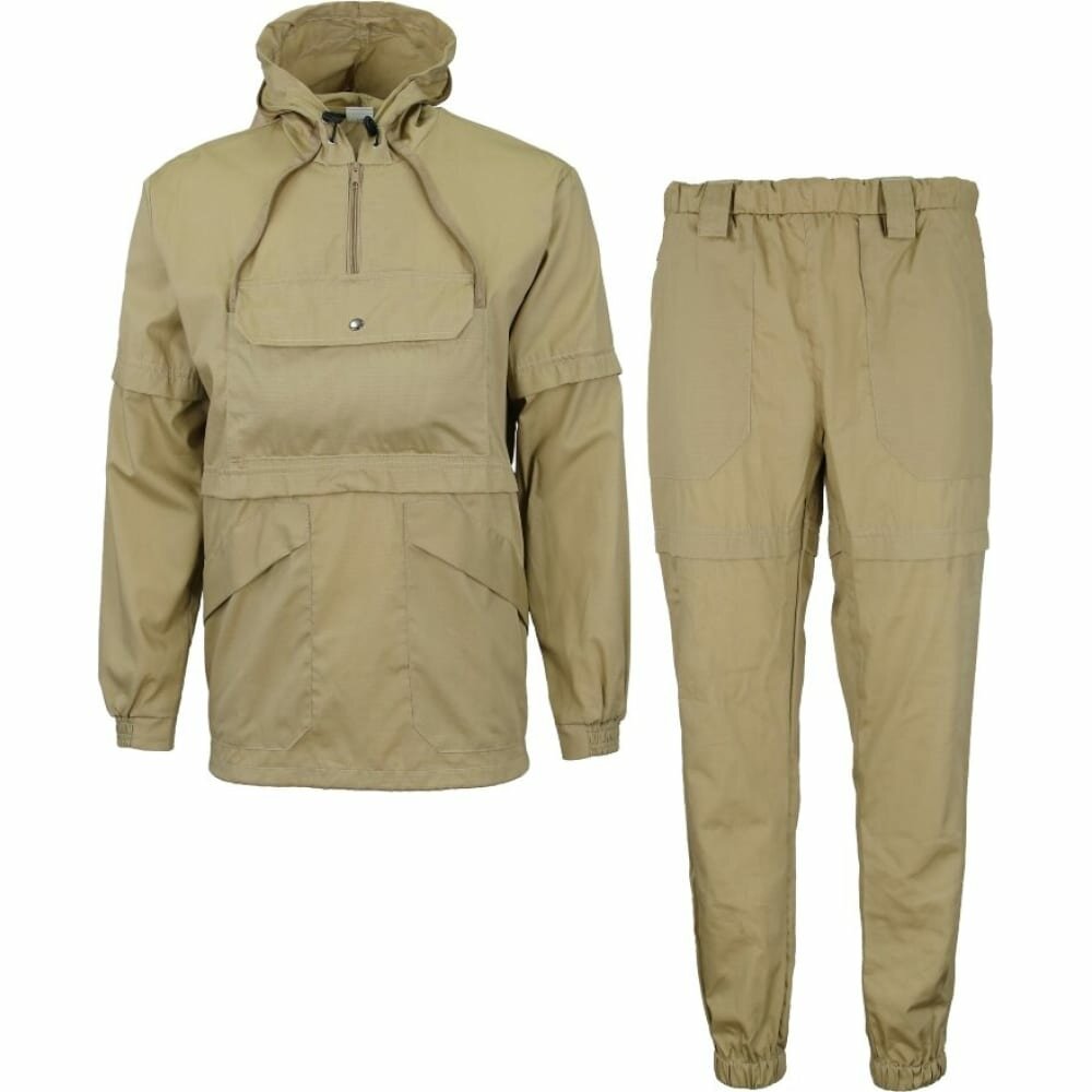 Антимоскитный костюм с ловушками от клещей Элементаль, хлопок, бежевый, р.44-46, рост 170-176 К-402/4-44/46-176 4680025255362 для удобства регулировки