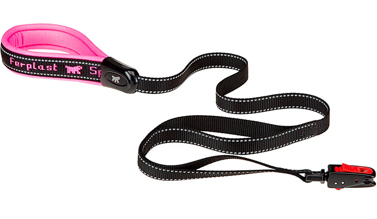 Поводок с магнитным карабином для собак Ferplast Sport Dog Matic G20/120 розовый (1 шт)