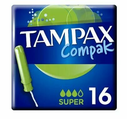 Tampax Тампоны гигиенические с аппликатором, Compak Super Duo, 16 шт