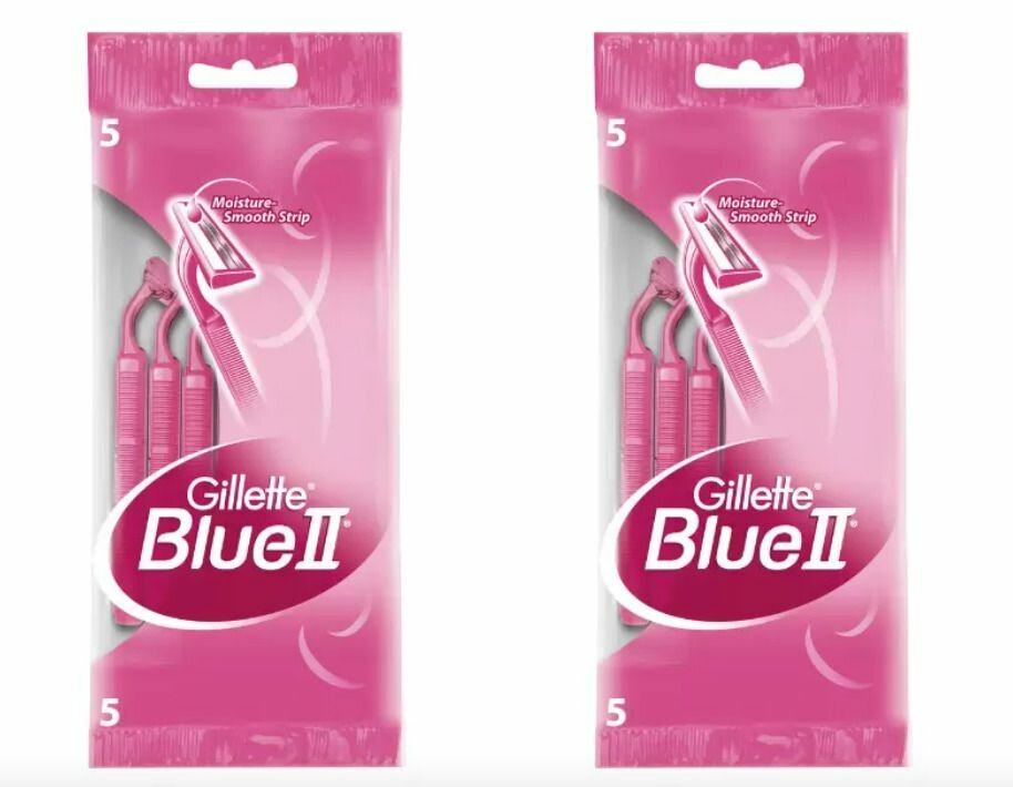 Gillette Станок женский одноразовый Blue II for Women, 5 шт/уп, 2 уп