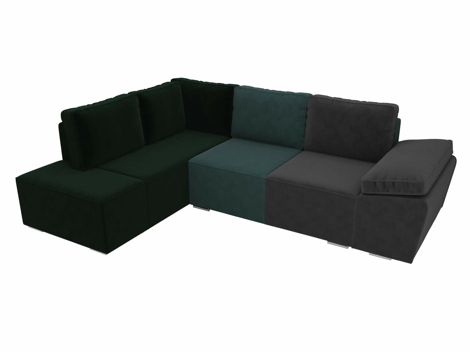 Artum Диван угловой Хавьер, Диван еврокнижка Хавьер велюр серый бирюза зеленый левый