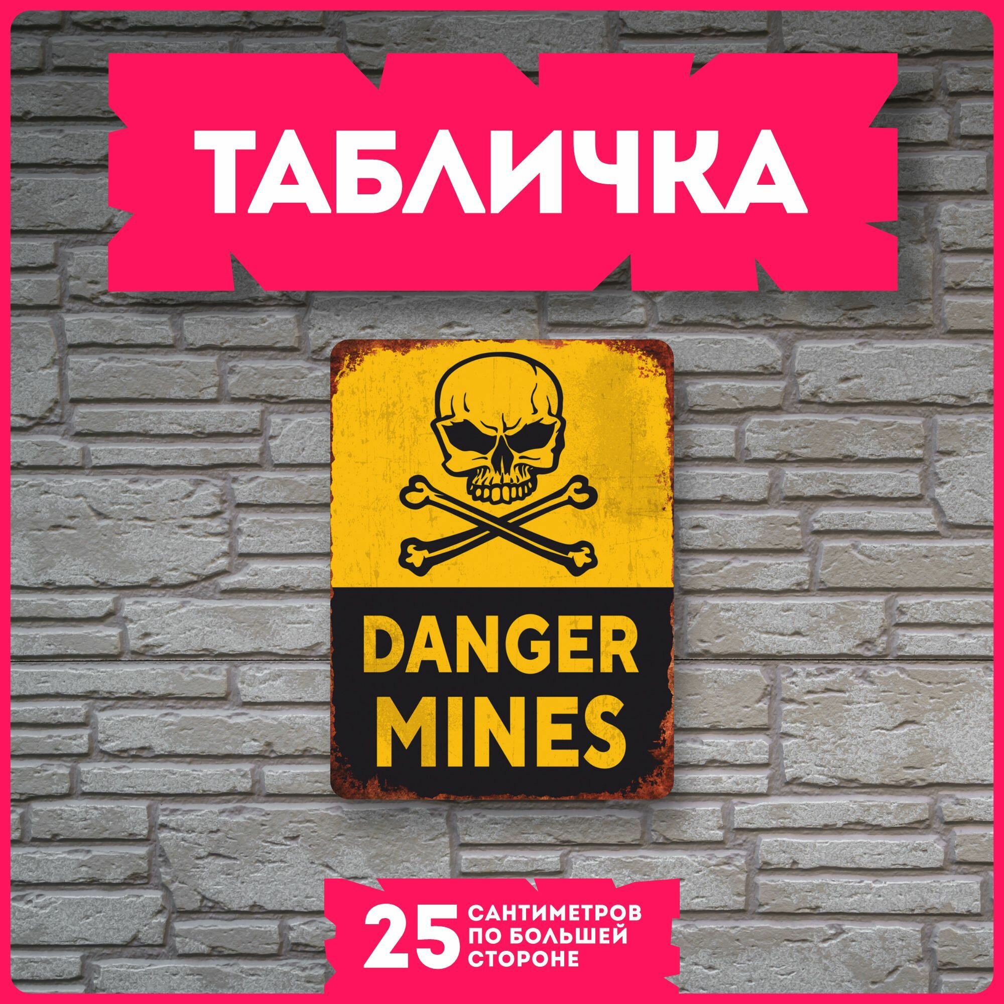 Таблички информационные для интерьера прикол Опасные шахтеры