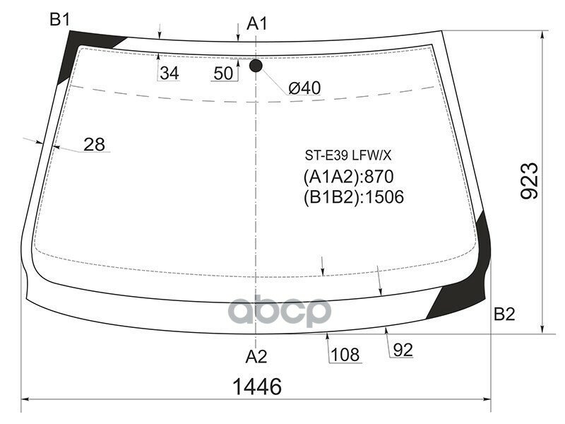 Стекло лобовое BMW 5-Series 95-04 XYG арт. E39 LFW/X
