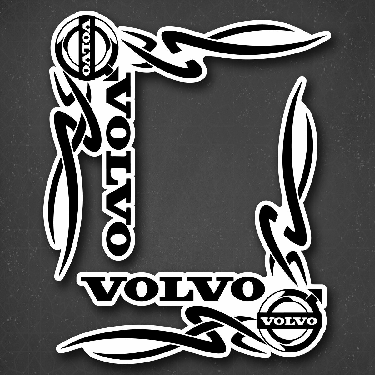 Наклейка на авто "Орнамент-уголок вольво - Volvo" 17x19 см