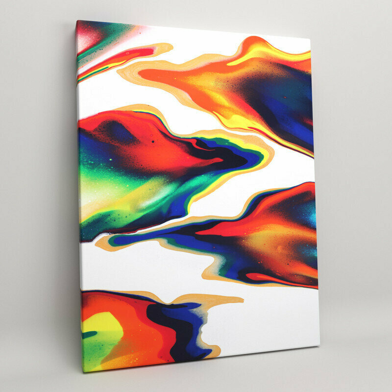 Картина на холсте (интерьерный постер) "Разноцветные пятна на бумаге", с деревянным подрамником, размер 30x40 см