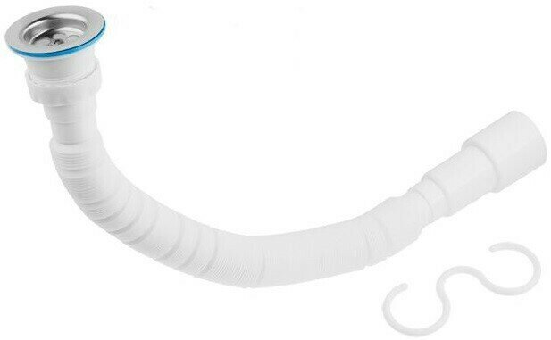 Сифон 1 1/2"х40/50 гофрированный (удлинённый), выпуск 70мм, AV Engineering (AVE129780)