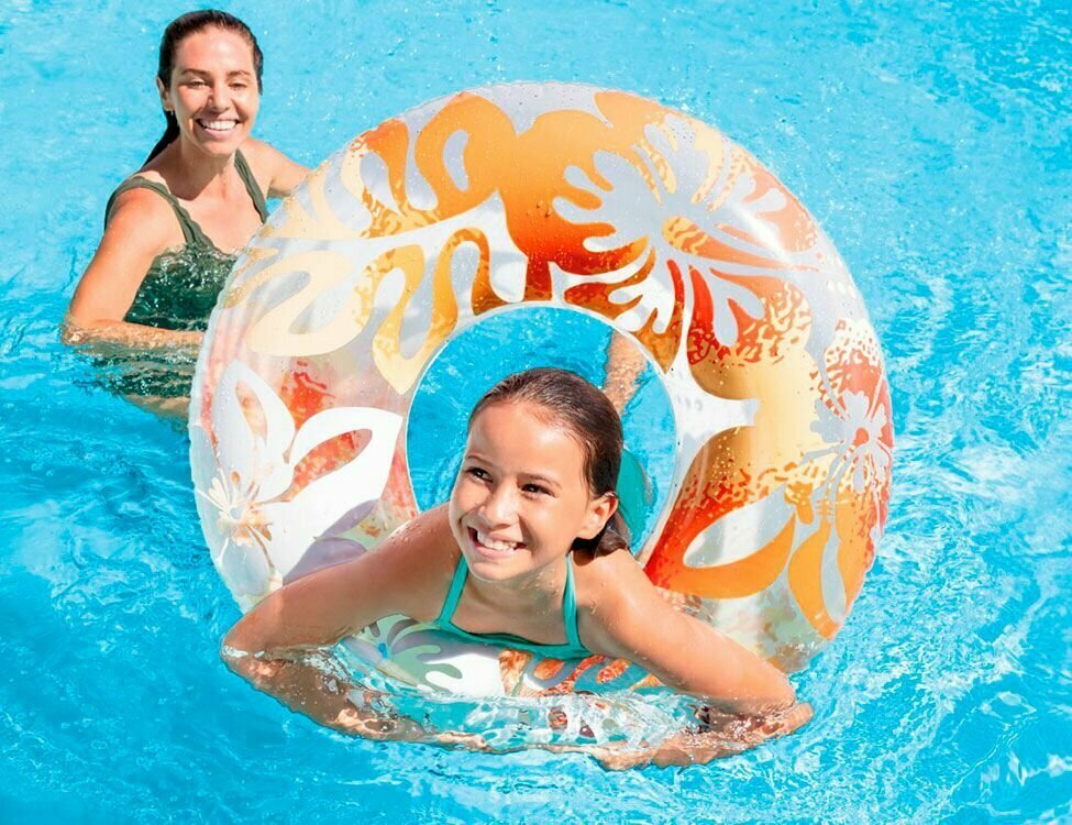 Надувной круг Чистый Цвет, оранжевый, 91 см, от 9 лет