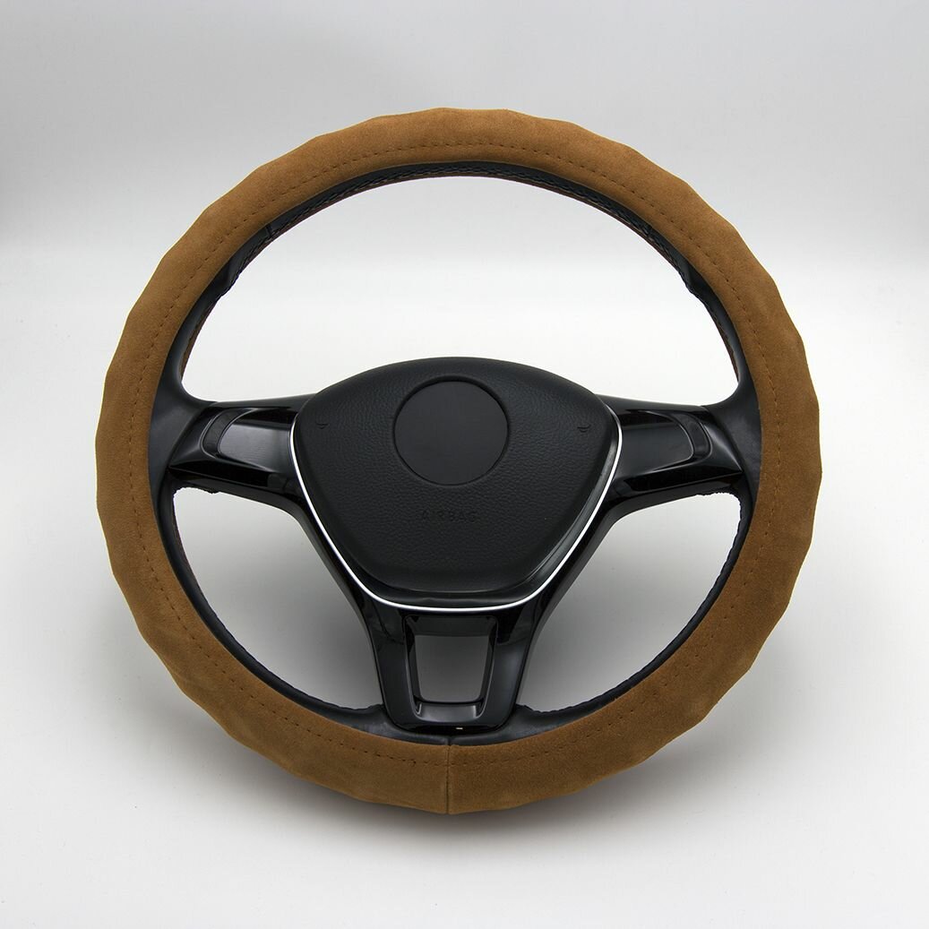 Оплетка на руль Опель Комбо (2020 - 2024) фургон / Opel Combo, Замша (премиального качества), Коричневый