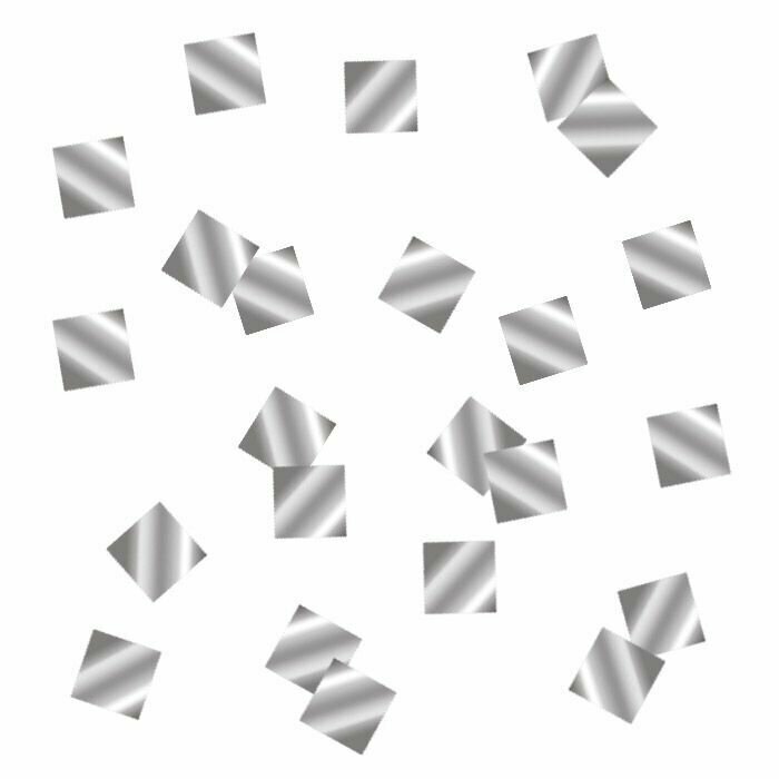 Конфетти Веселуха "Квадраты серебряные", фольгированные, размер 1 см, 500 г в упаковке
