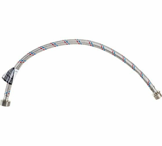 Гибкая подводка для воды Gigant с оплеткой из нержавеющей стали, 1/2"х50 см, г/ш P-50-GW