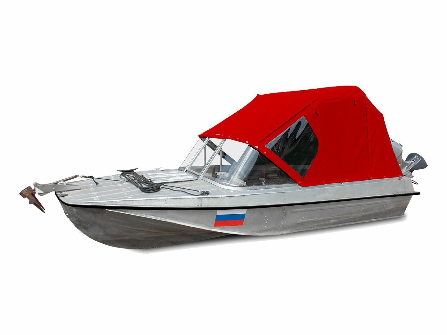 Казанка 5М. Стекло с калиткой, тент, дуги, крепление. Комплект