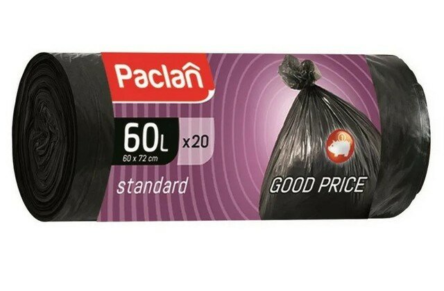 Набор из 3 штук Мешки для мусора Paclan Standart 60л, 20шт