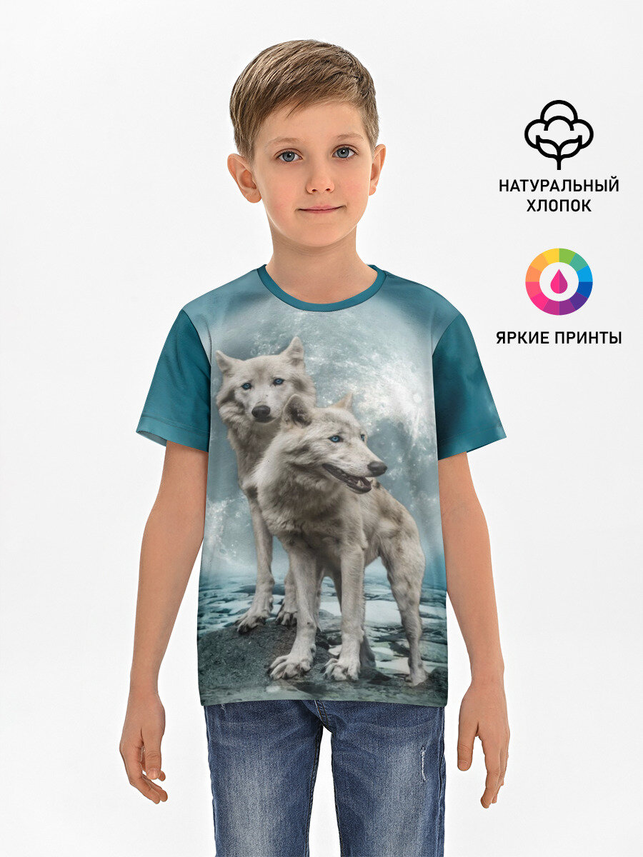 Футболка хлопковая детская Волки