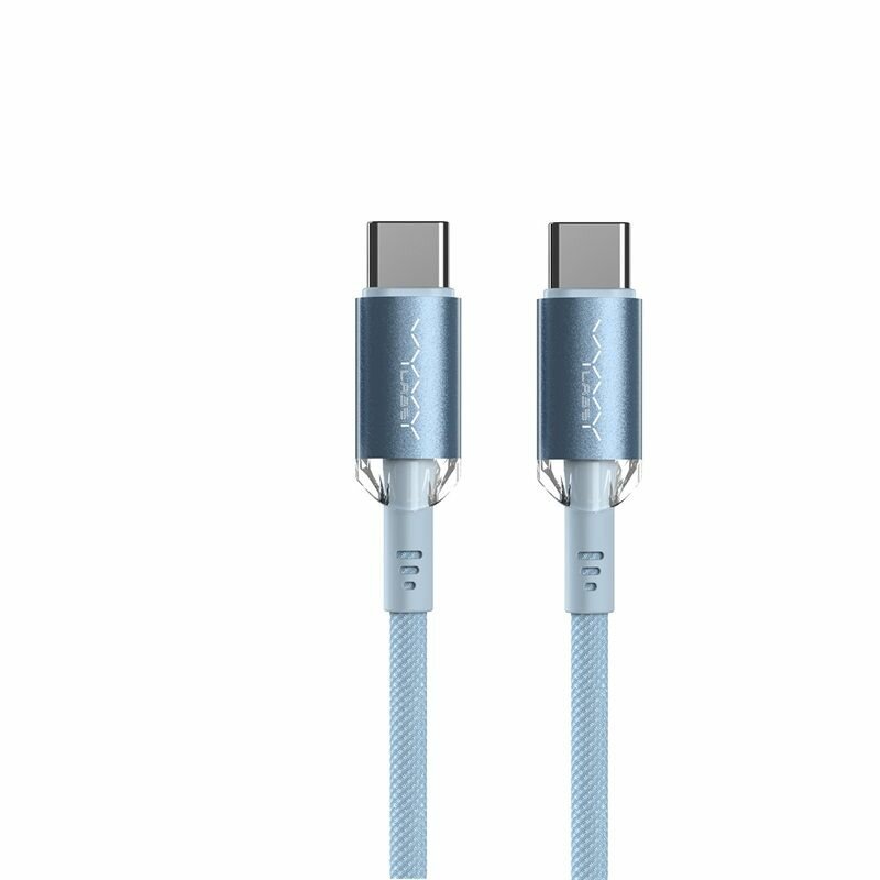 Кабель Type C-Type C Vyvylabs Crystal Series Fast Charging Data Cable 60W 1m - Blue