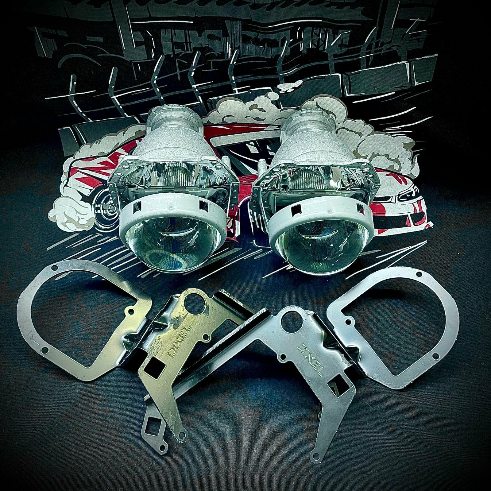 Ксеноновые линзы для Hyundai Santa Fe 2 2005-2012