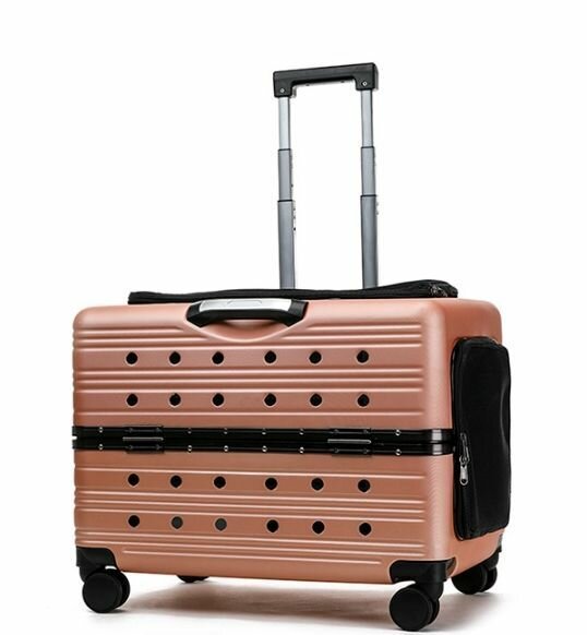 Чехол-тележка для домашних животных / Сумка переноска на колесах для животных кошек собак 44х55х39 см в самолет дорогу путешествия с ковриком