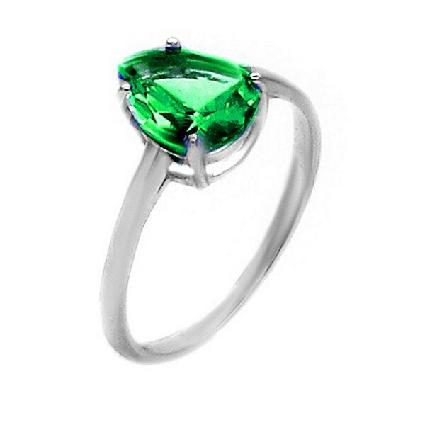 Кольцо, серебро, 925 проба, родирование, кристалл