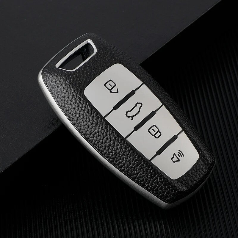 Чехол для ключа Hyundai silver, 4 кнопки