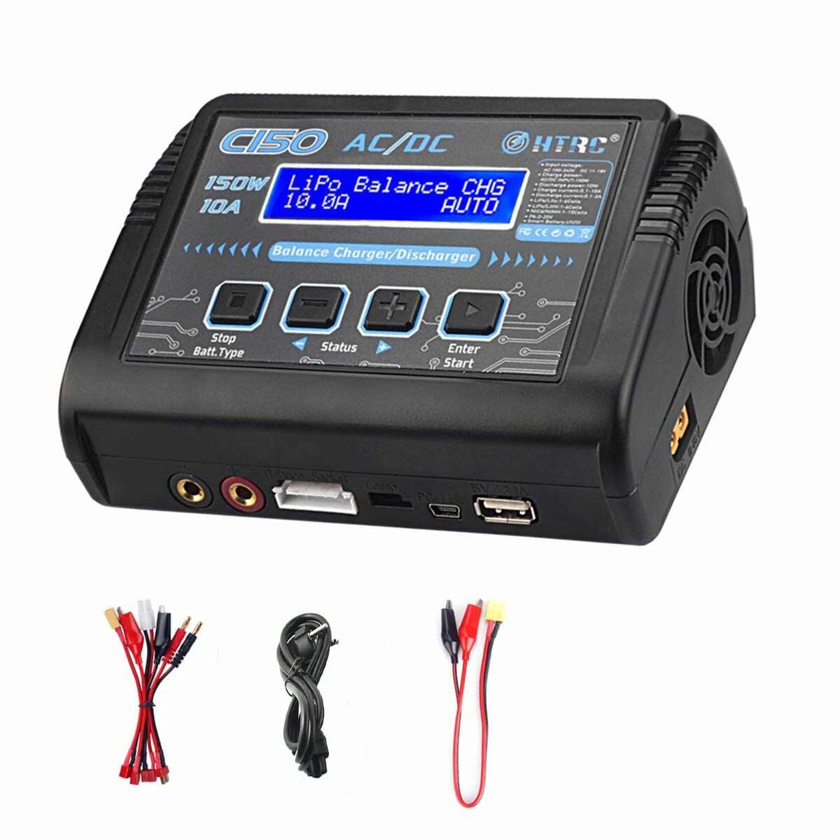 Зарядное устройство RC Balance Fast Charger Discharger 150W 10A AC / DC Зарядные устройства для литий-ионных аккумуляторов LiHV NiCd NiMH PB Smart Battery сроком службы 1-6 секунд (черный)
