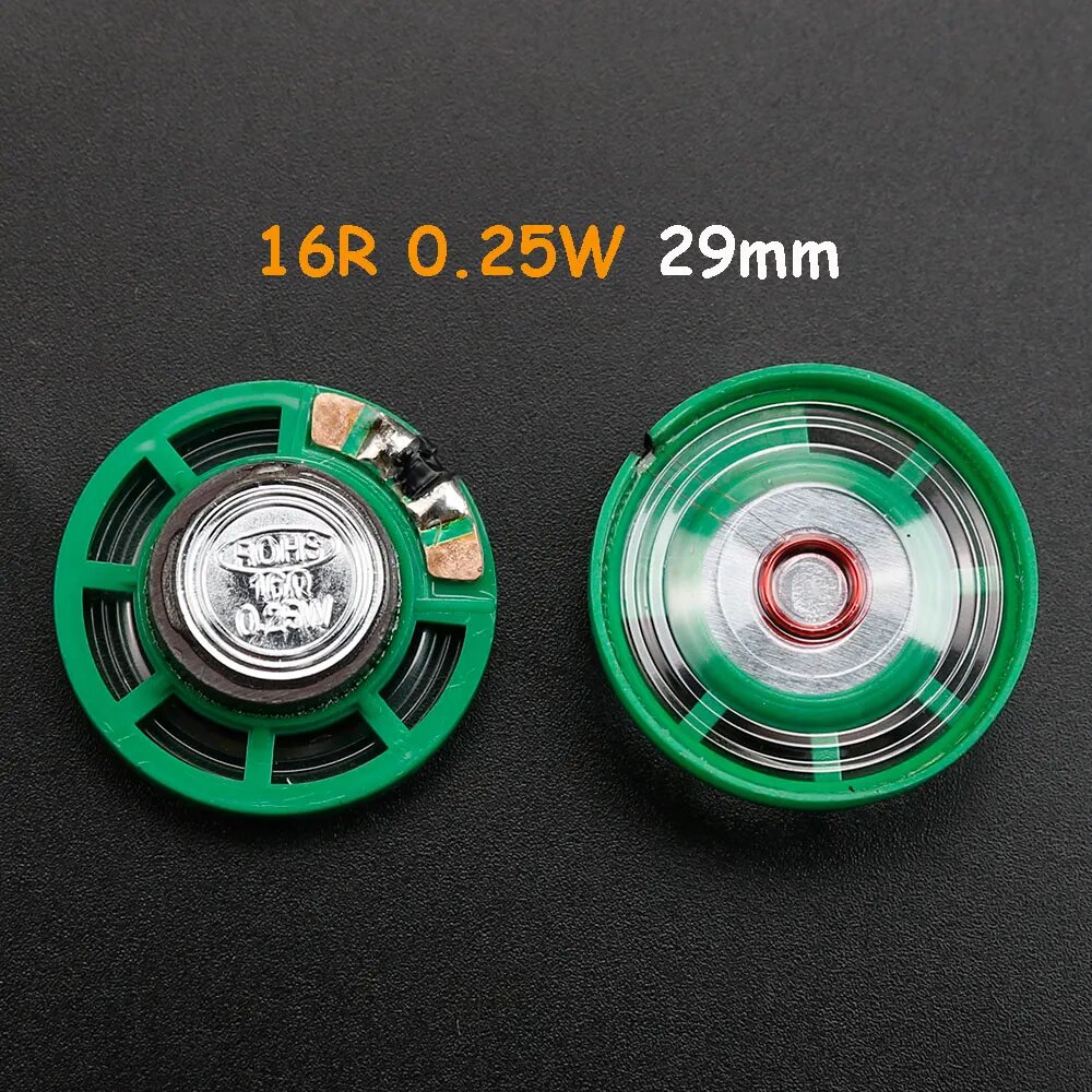 Два ультратонких круглых динамика 16 Ом 16R 0.25W 29MM
