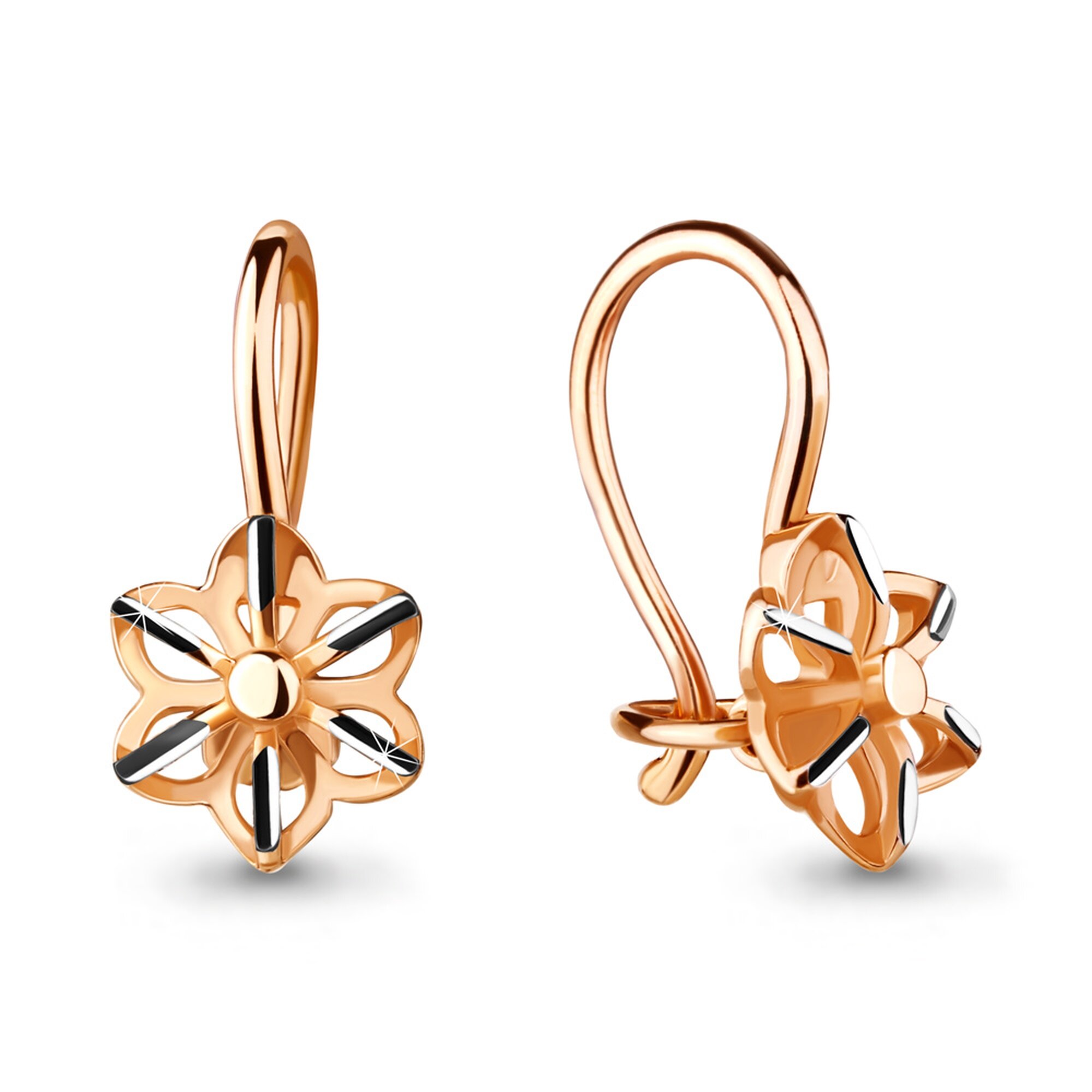 Серьги, красное золото, 585 проба