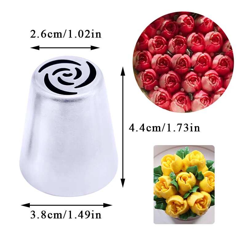 Насадки для глазури "Русский тюльпан", 26 шт, нержавеющая сталь Белый, 5