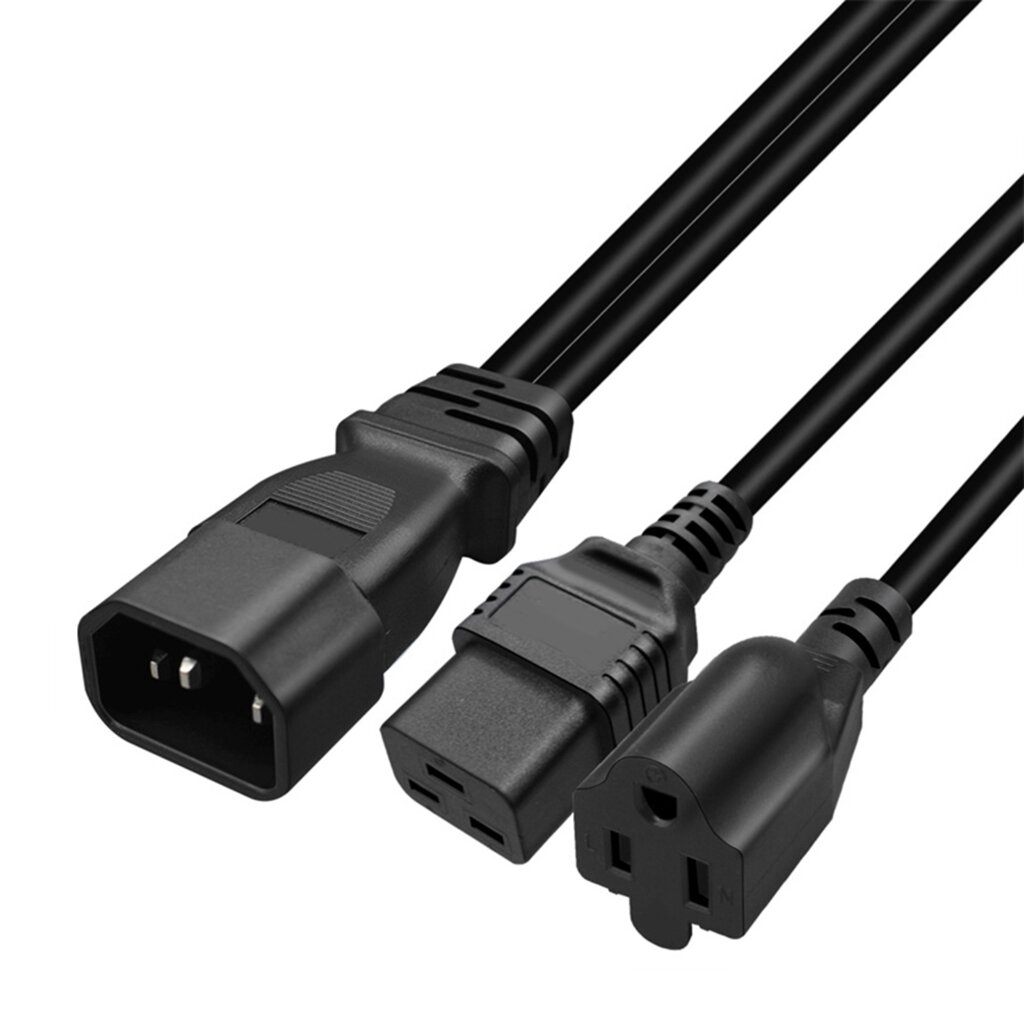 Длина 32 см PDU IEC320 C14-C19 + Nema 5-15R Кабель Y-Разветвитель Шнура ПВХ Компьютерный Адаптер Проводная Линия