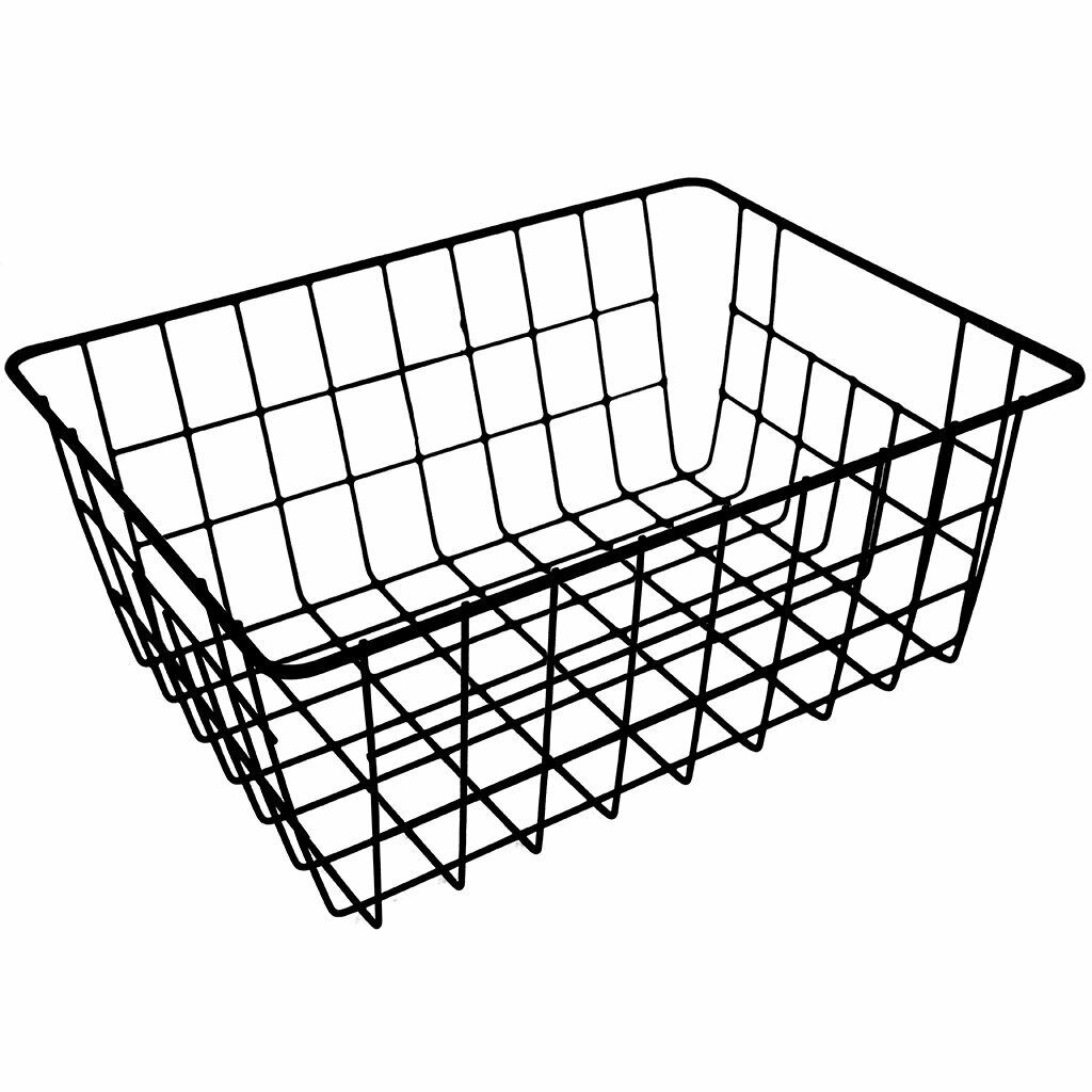 Корзина для хранения КНР металлическая, окрашенная "Лофт" 28х22х11,5 см, с ручками, черный матовый (CY-0139)