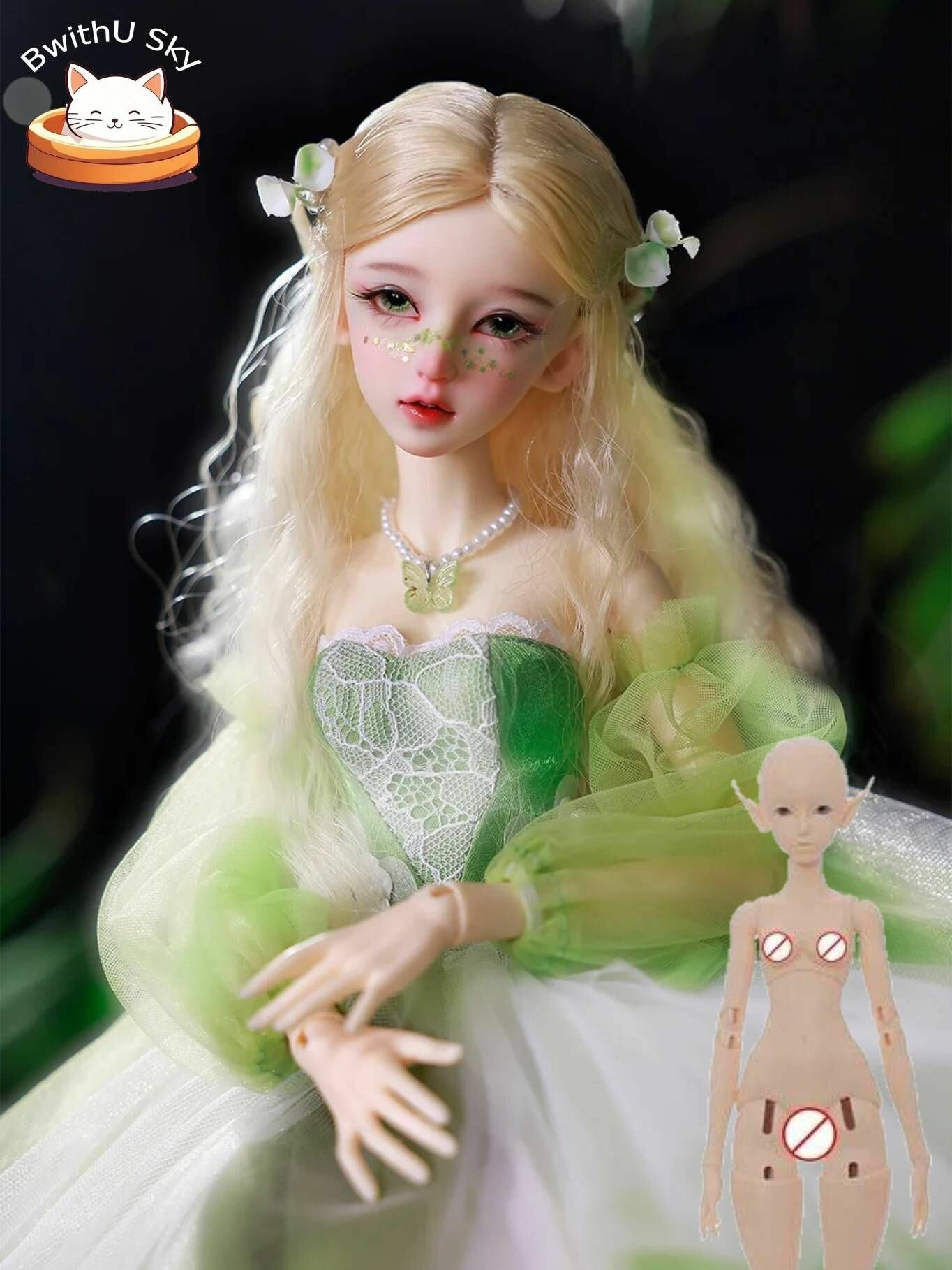 BwithU Mumu 1/4 Bjd обнаженная кукла с нормальной кожей, без макияжа, без аксессуаров