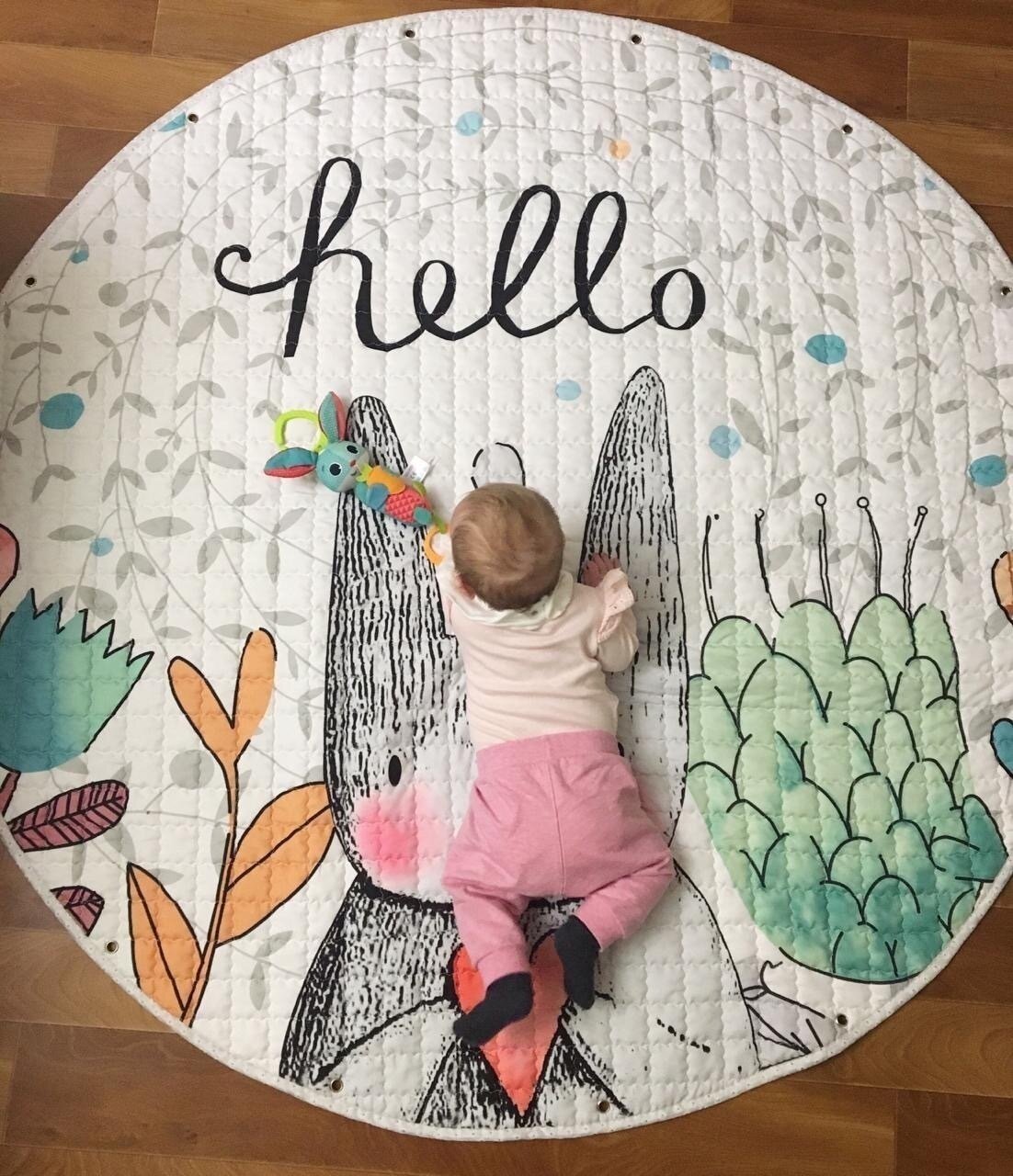 Ковер в детскую комнату круглый развивающий игровой мягкий теплый для новорожденных младенцев 150 см