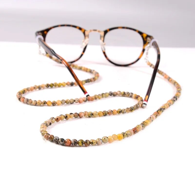 Модные цепочки для очков из натурального камня, очки для чтения, держатель для шнура, шейный ремешок, веревка для очков, маска для лица, аксессуары