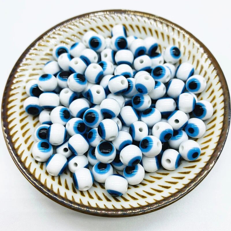 LXBENING белые круглые бусины-разделители из смолы 6/8/10/12 мм 10MM 30pcs