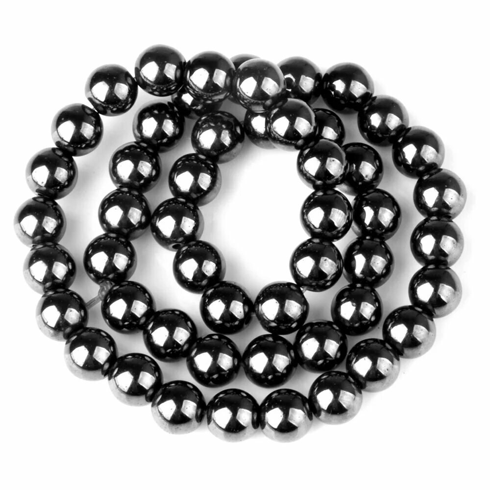 Бусины из гематита черные 3 мм, 125 шт