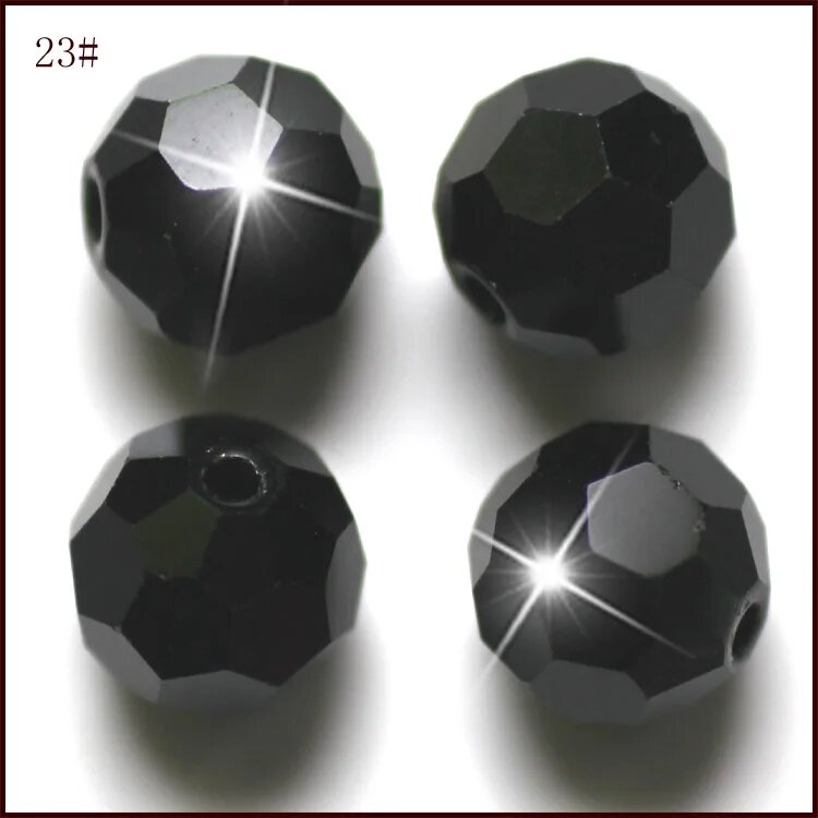 Хрустальные стеклянные бусины 10 мм 100 шт. black