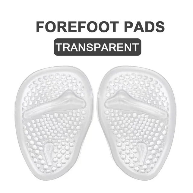 Силиконовые гелевые стельки для женщин, обувь на высоком каблуке, сандалии, Нескользящие стельки для снятия боли в ногах, вставки на половину подошвы, стельки для передней части стопы Белый, Transparent