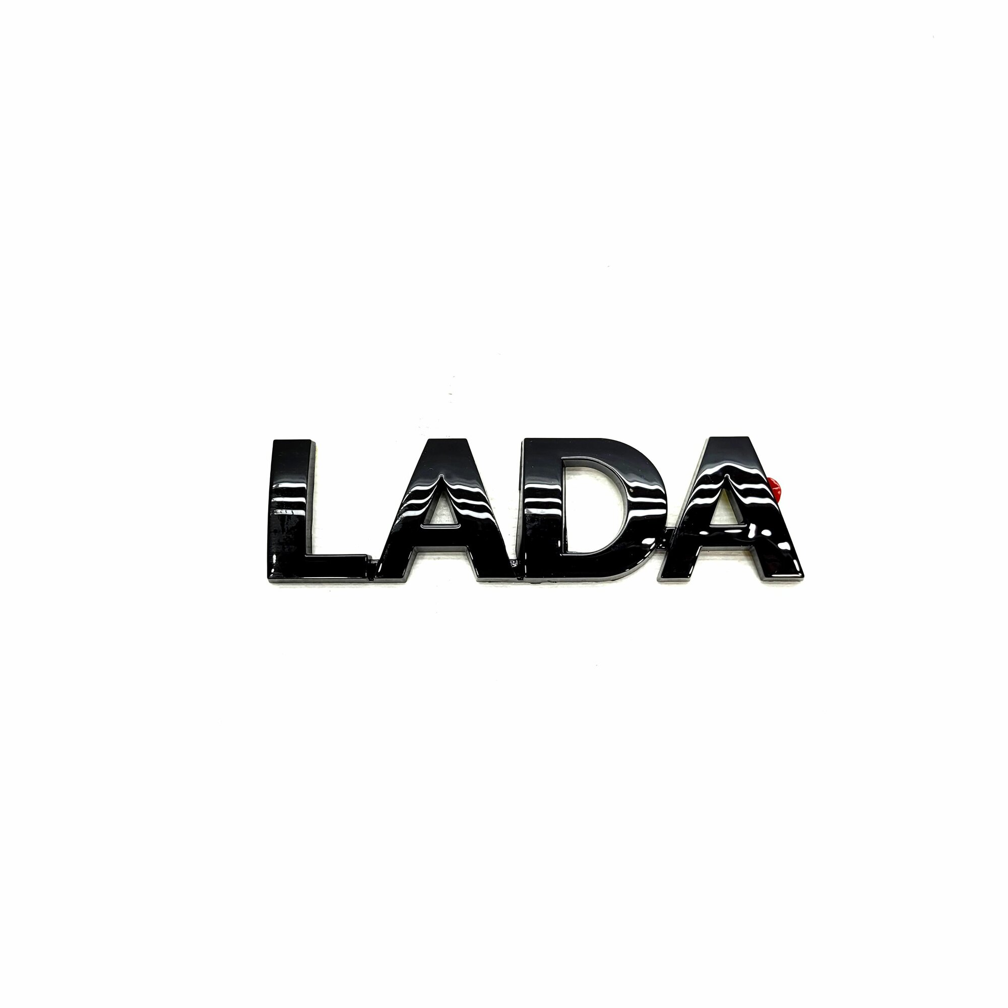 Шильдик LADA (черный лак, маленькие буквы, 80x22)