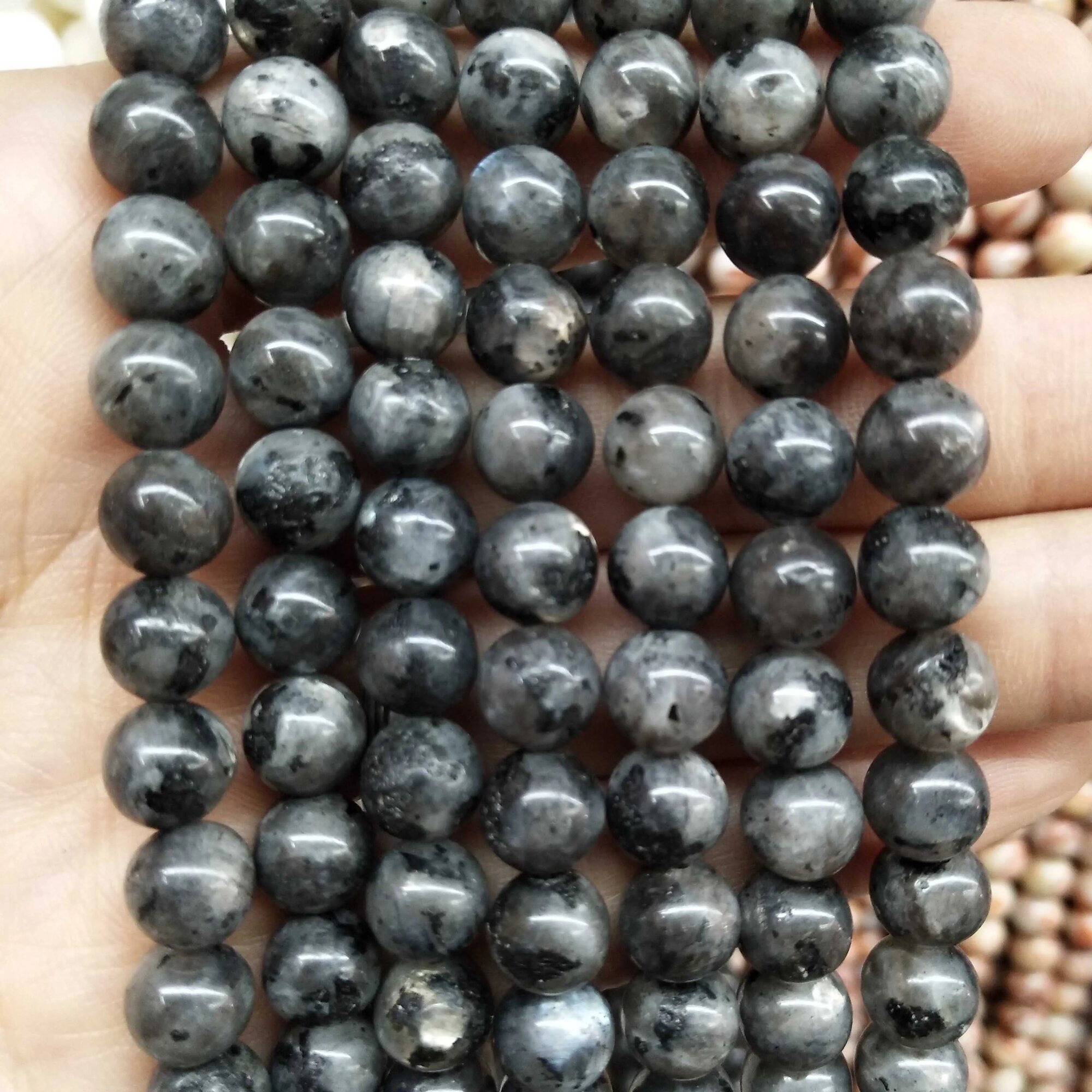 Натуральные бусины JCXAZSJ для создания украшений Черный, 8mm 45pcs beads, Labradorite Stone