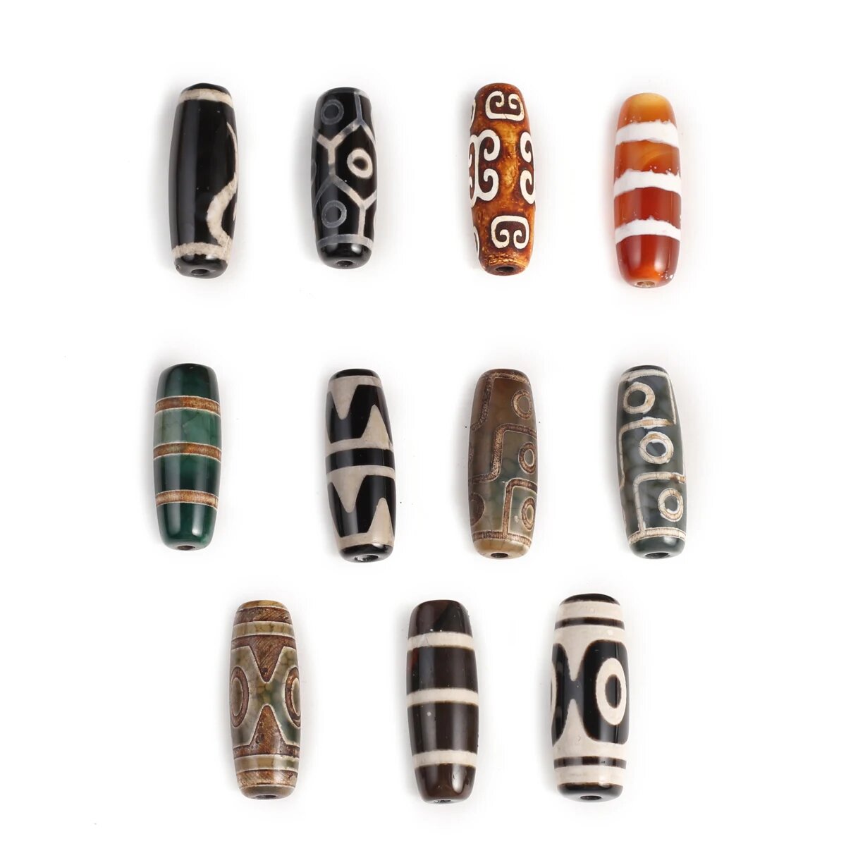 Тибетские мистические агатовые бусины Дзи, 1/3 шт. Random 3pcs