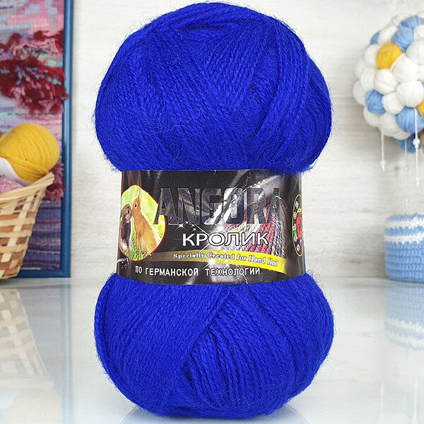 Пряжа Color City ангора кролик 303 василек (5 мотков)