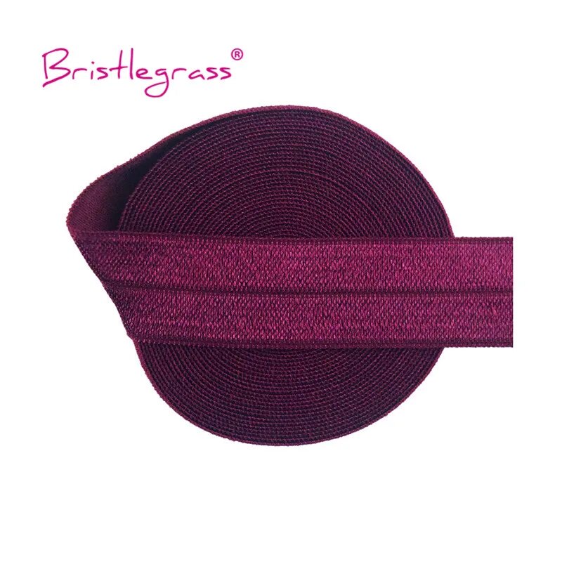 BRISTLEGRASS Эластичная атласная лента для волос Фиолетовый, Wine, 10 Yards