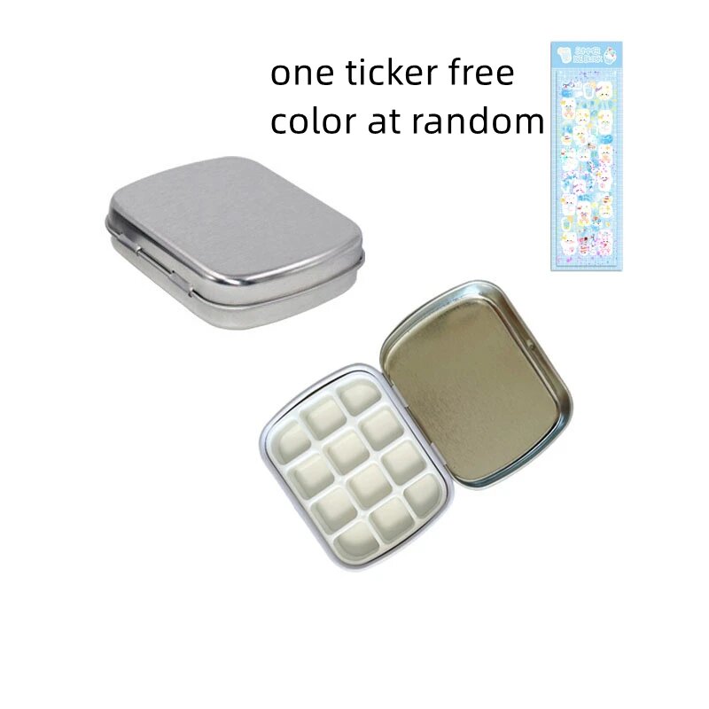 Мини-палетка акварельных красок DINGYI STATIONERY silver