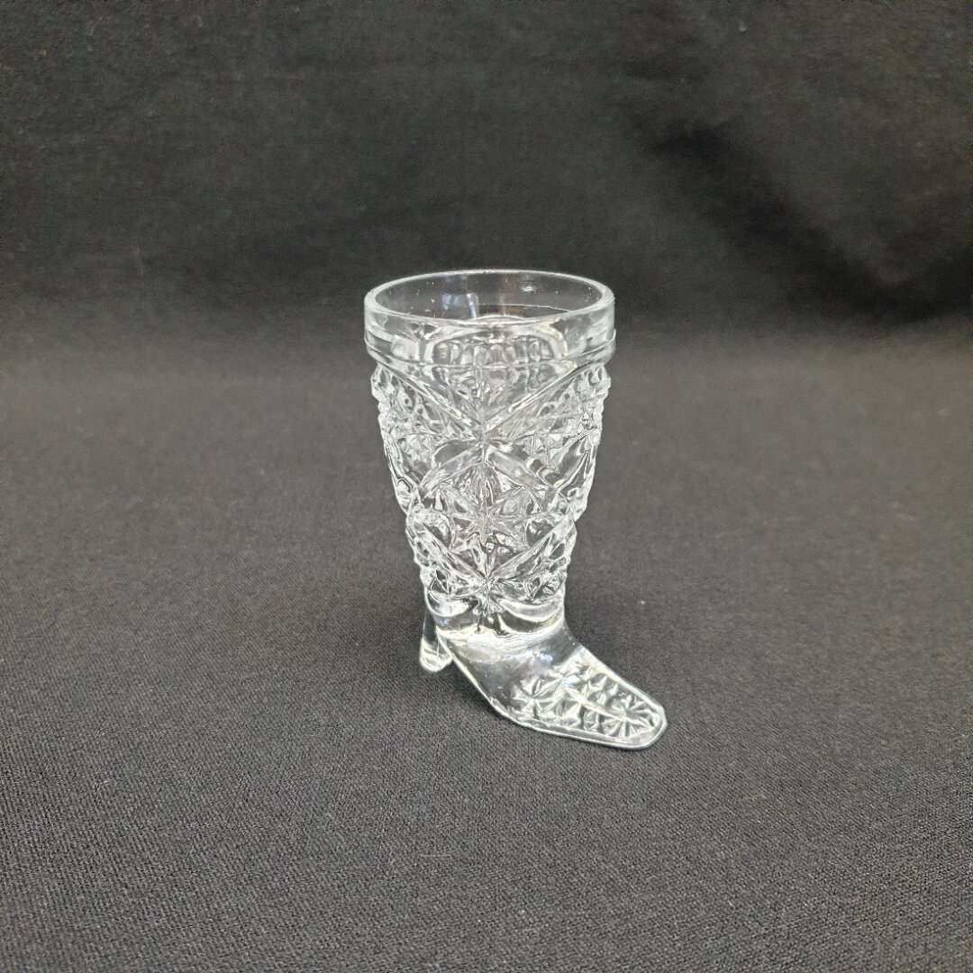 Винтажная стопка "Сапожок, хрусталь, высота 8 см, 35 мл, СССР.