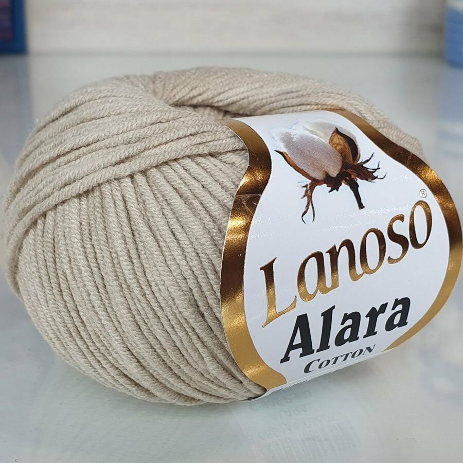 Пряжа Lanoso ALARA 905 бежевый (5 мотков)