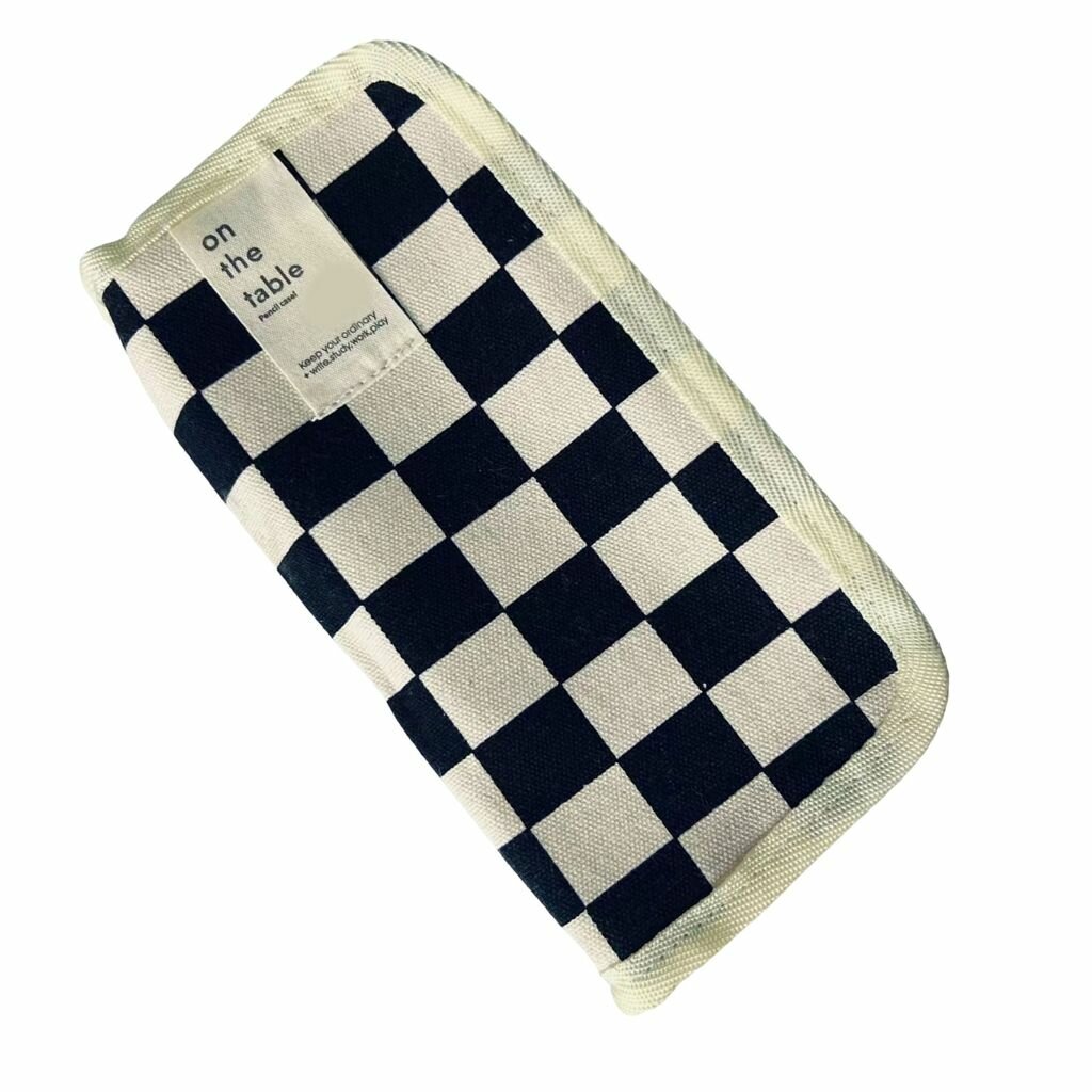 Простой, вместительный, многофункциональный пенал-черно-белая сетка rice edge