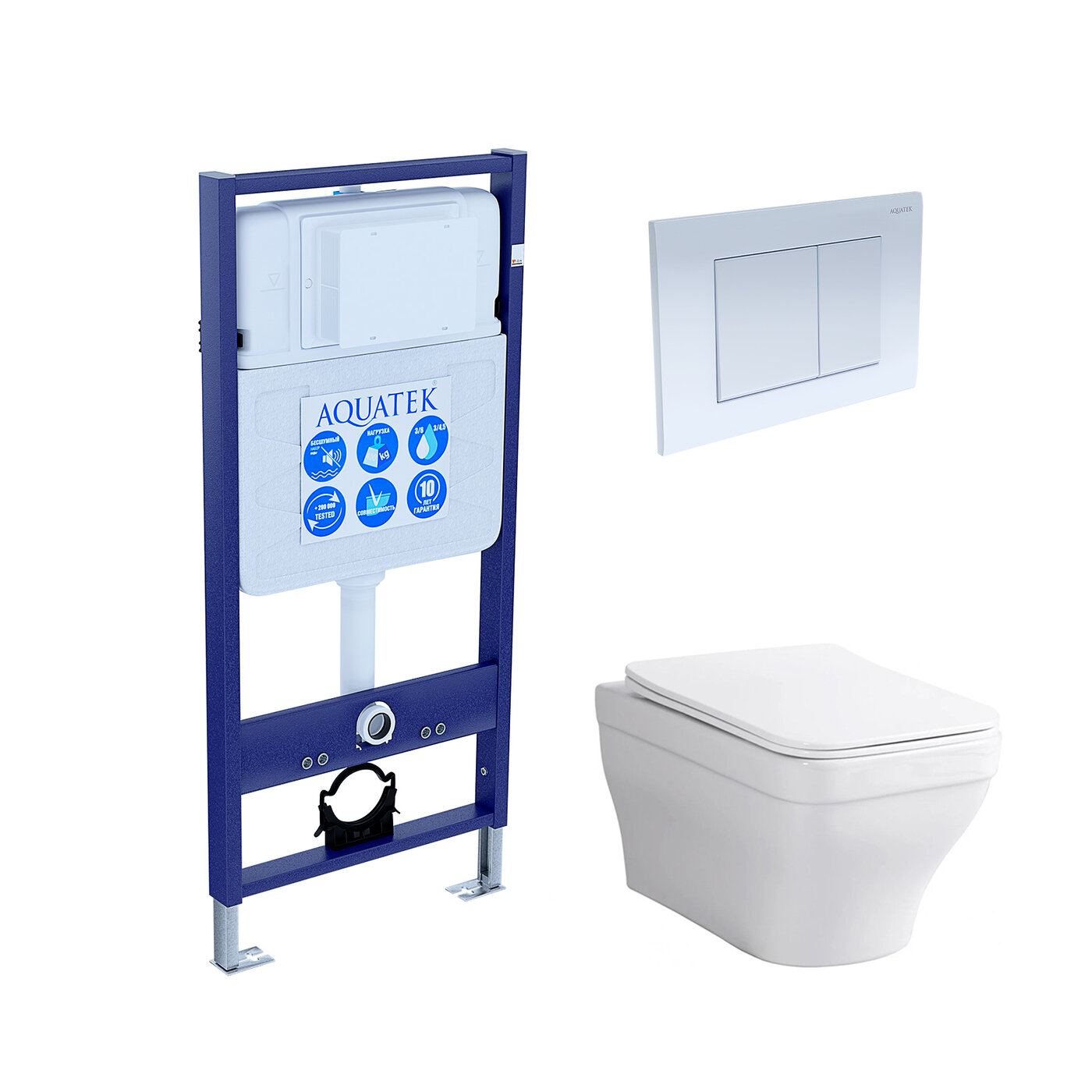 Унитаз с инсталяцией Акватек Амадео Set cm-009 4в1