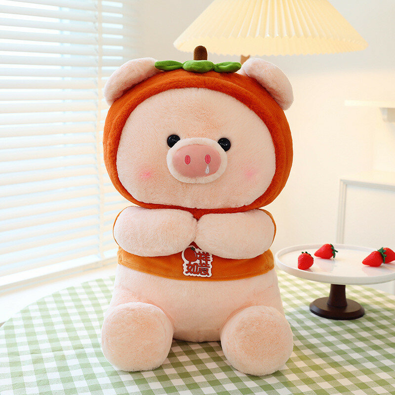 Soft plush pig doll with logo embroidery for children playtime special characters included 40cm