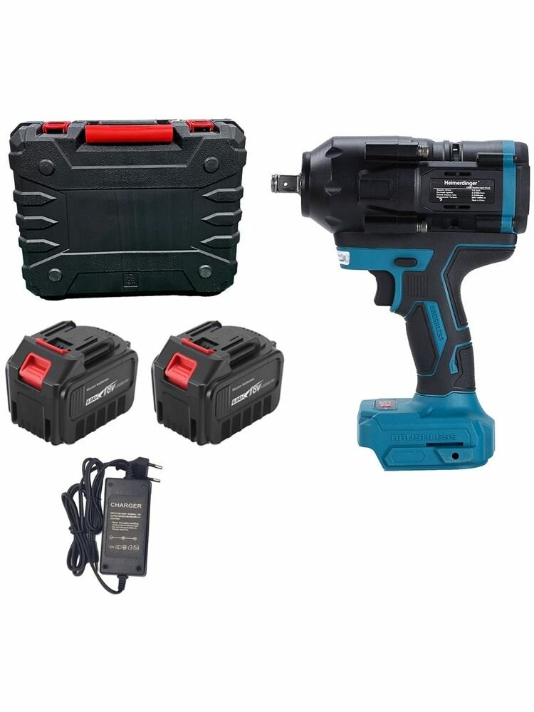 Гайковерт Heimerdinger LB267 800, 1/2", 1000Нм, 6Ач, 18В, 2акб, кейс